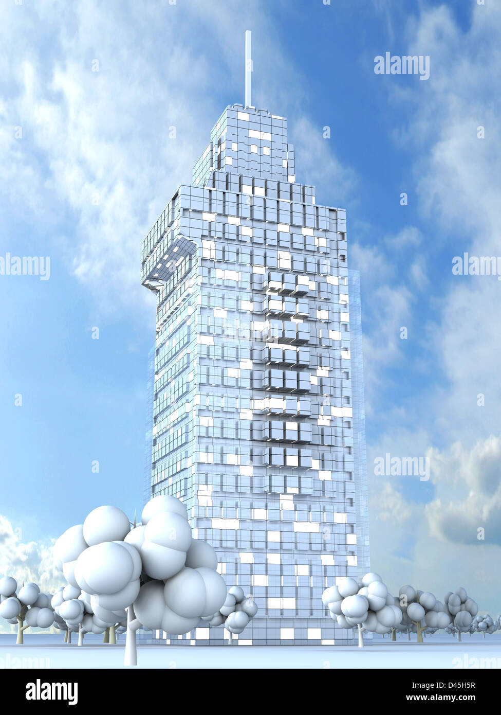 A contemporary skyscraper. 3D rendered Illustration Stock Photo - Alamy