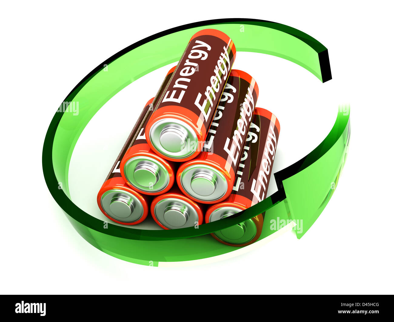 3D rendered Illustration. Symbol for a rechargable AA Battery. Isolated ...