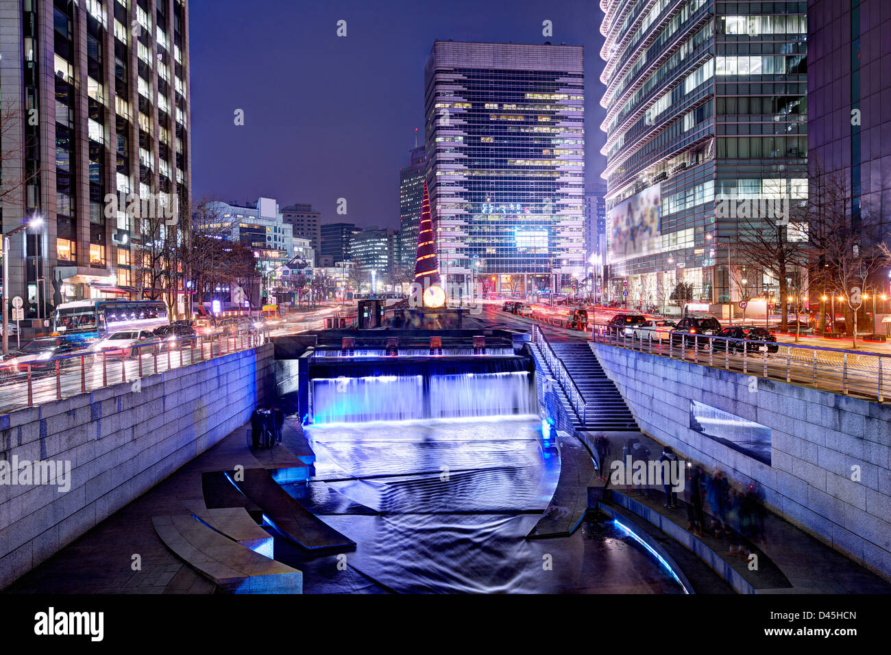 Cheonggyecheon stream in Seoul, South Korea is the result of a massive ...