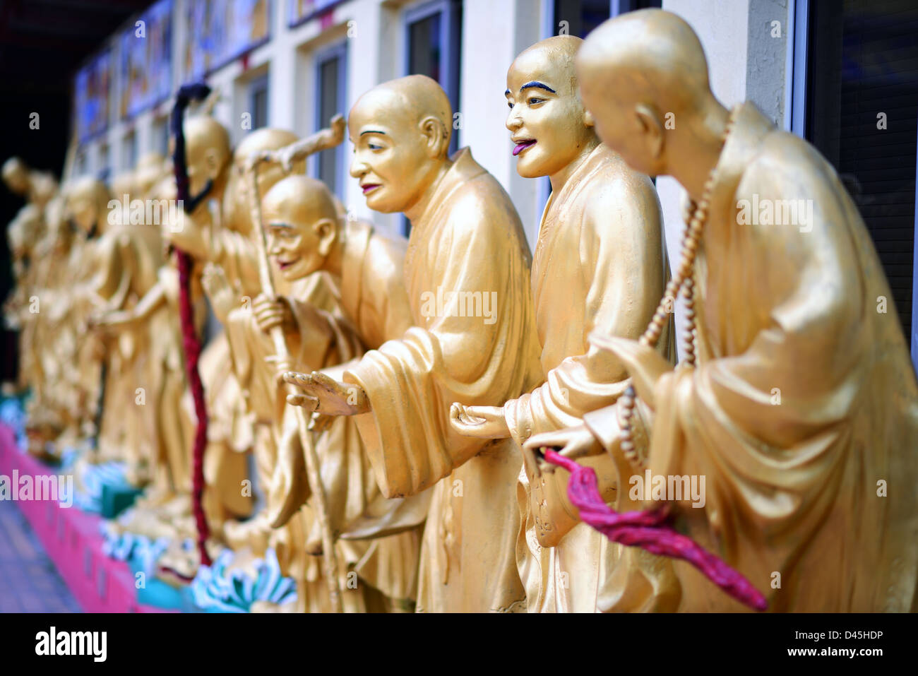 october 14: Statues sat Ten Thousand Buddhas Monastery in Sha Tin, Hong ...