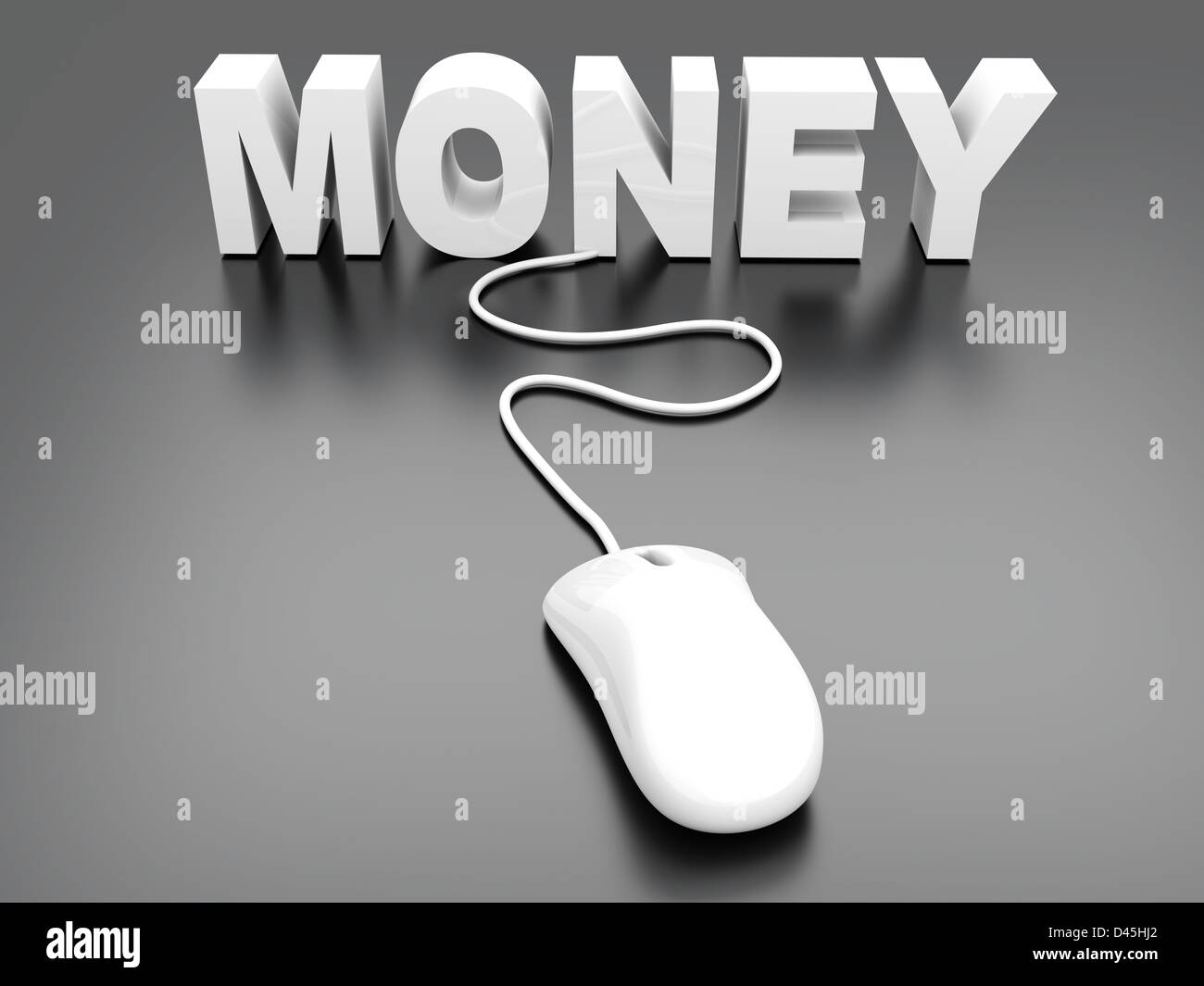 Money online. 3D rendered Illustration Stock Photo - Alamy