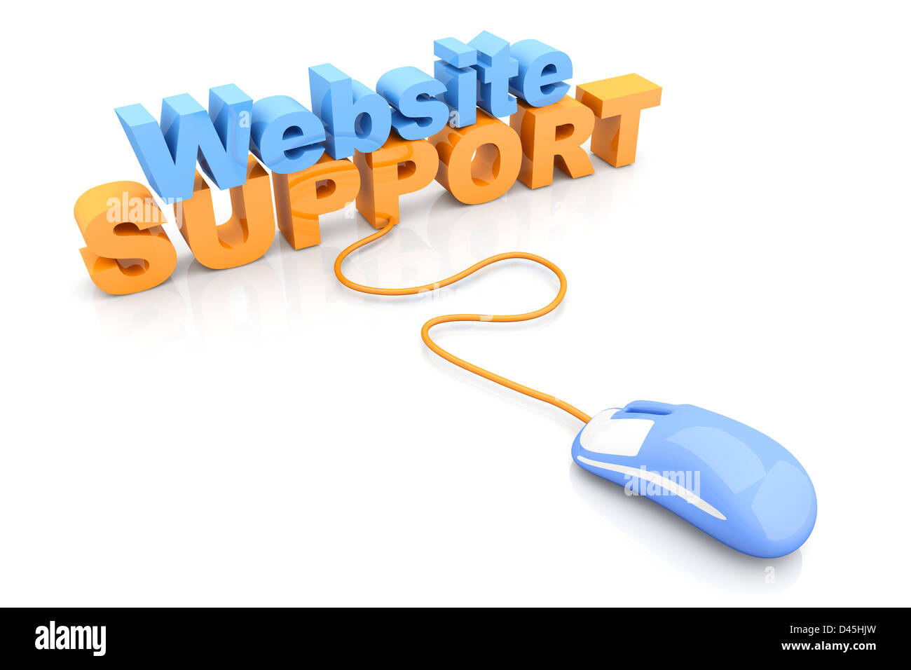 Website support. 3D rendered Illustration. Isolated on white Stock ...
