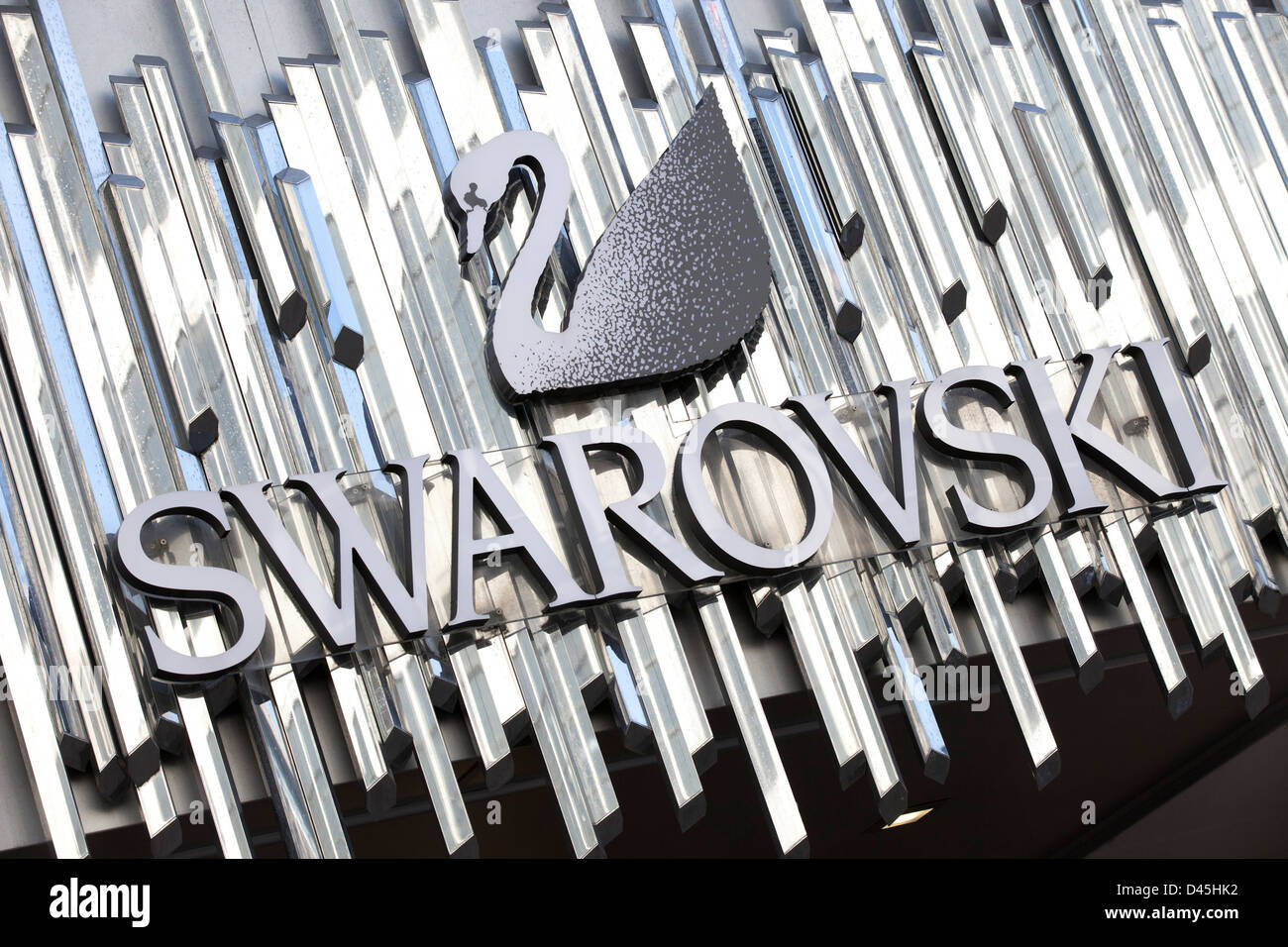 Sign for luxury jewellery and crystal shop Swarovski Stock Photo - Alamy