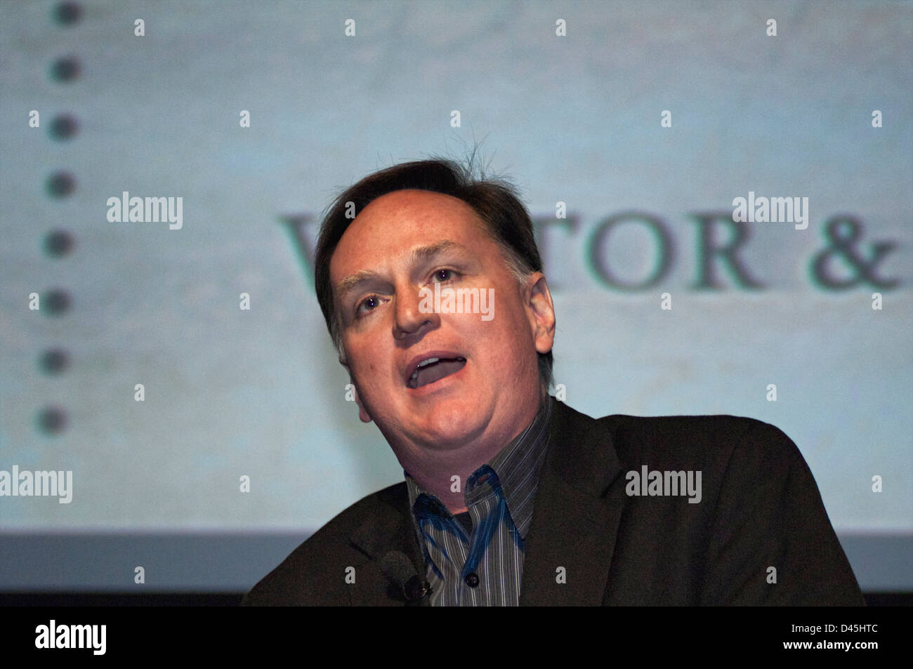 Michael Graham responding to a comment from panel on stage at the WRKO ...