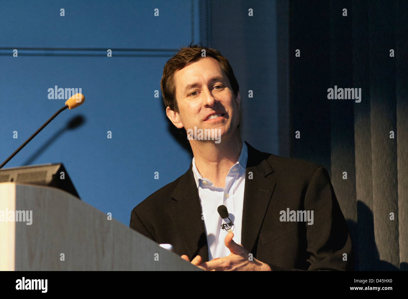 Joe Battenfeld with a confident smile at Town Hall Event Stock Photo ...