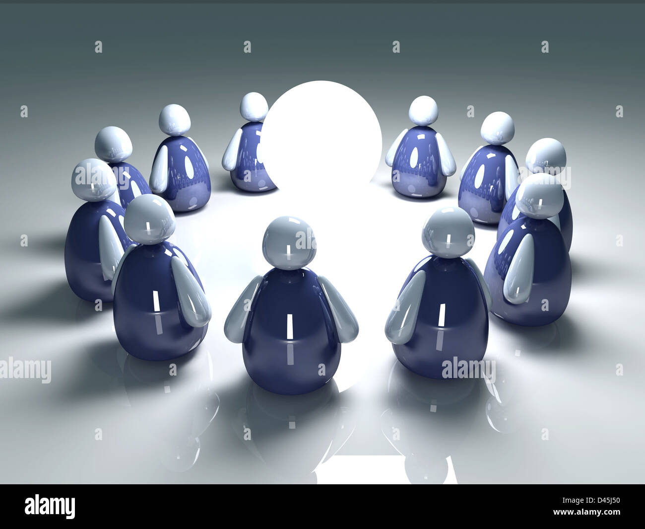 3D Illustration. Iconic Teamwork Stock Photo - Alamy