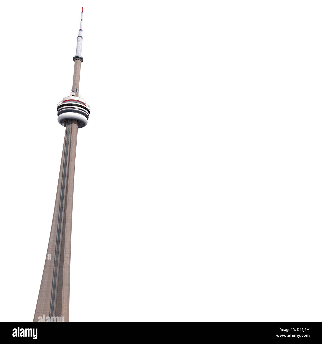 Toronto CN Tower isolated on white background with copy space ...