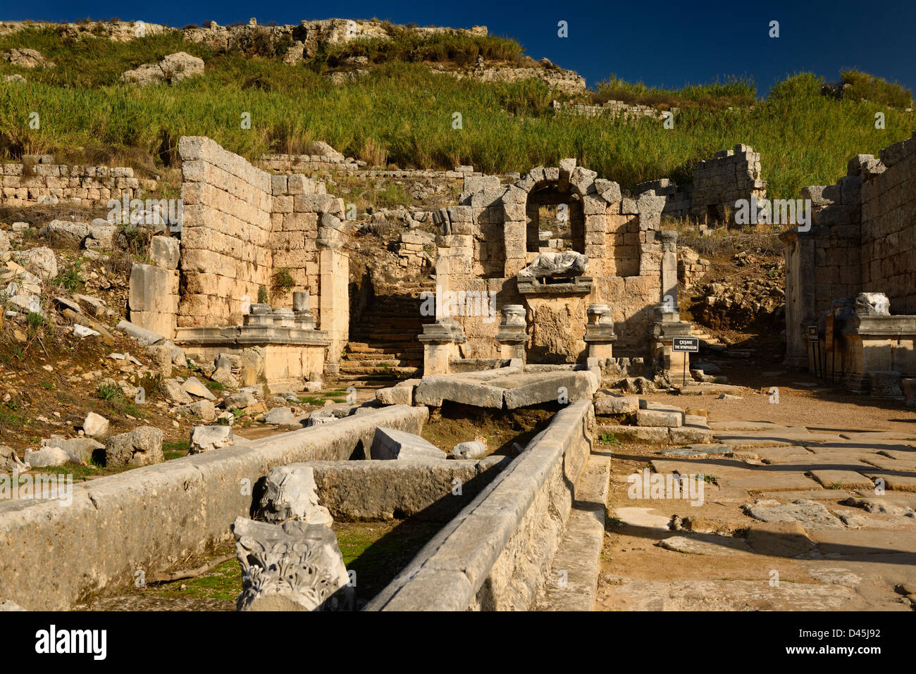 North Nymphaeum monument with fountain statue of River god Kestros at ...