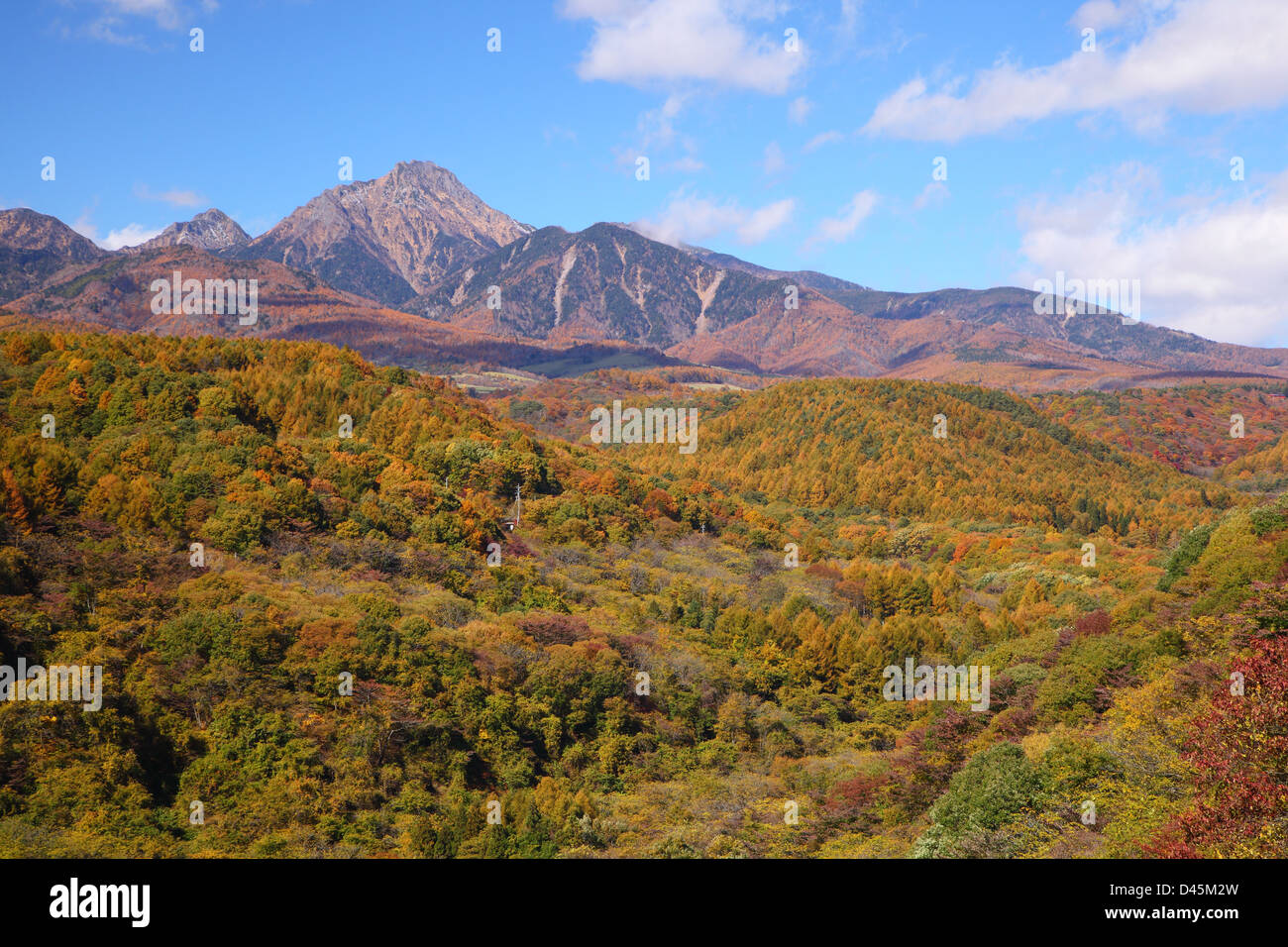 Mt. Yatsugatake of autumn colours, Yamanashi, Japan Stock Photo - Alamy