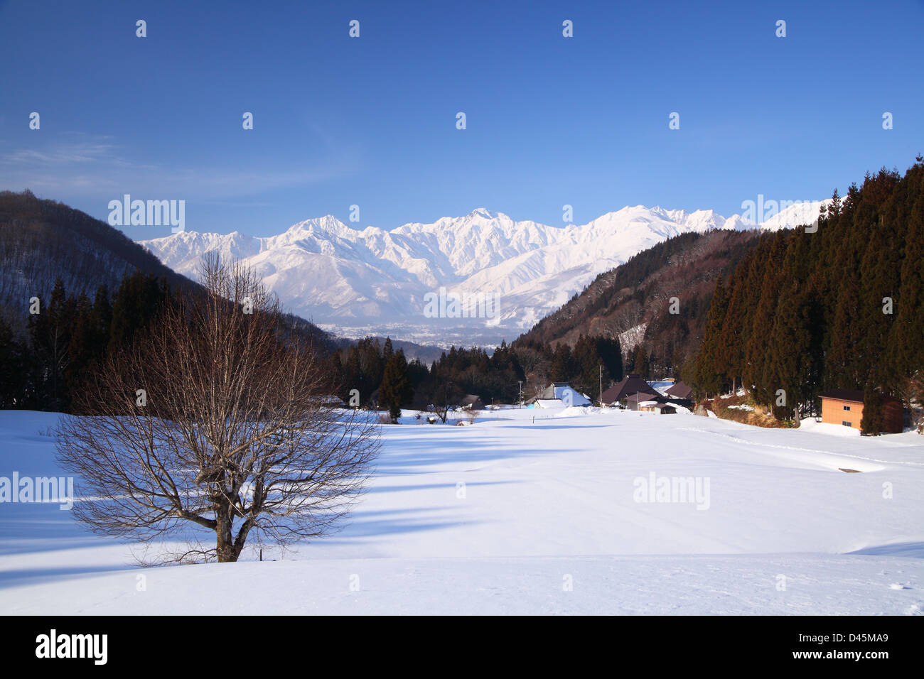 Japan Alps view from Hakuba village Aoni in winter Stock Photo - Alamy