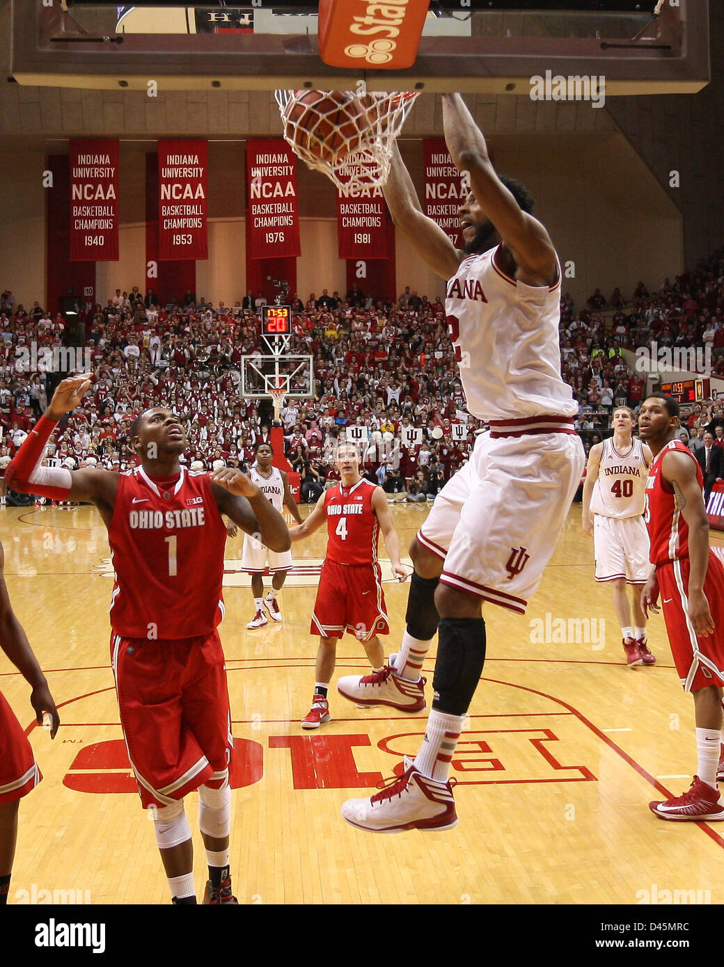 Bloomington, Indiana, USA. 5th March, 2013. Indiana Hoosiers forward ...