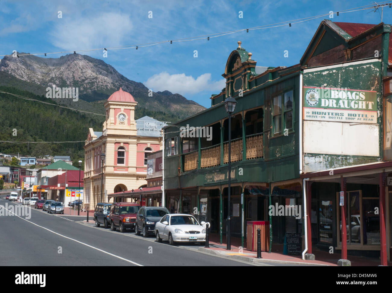 Orr Street, with hotel and post office, in the West Coast mining town ...