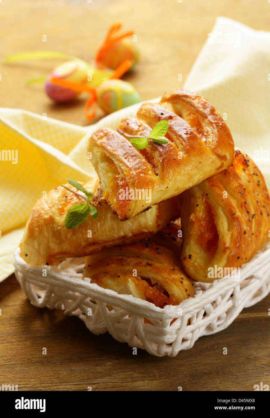 puff pastry with jam - sweet breakfast Stock Photo - Alamy