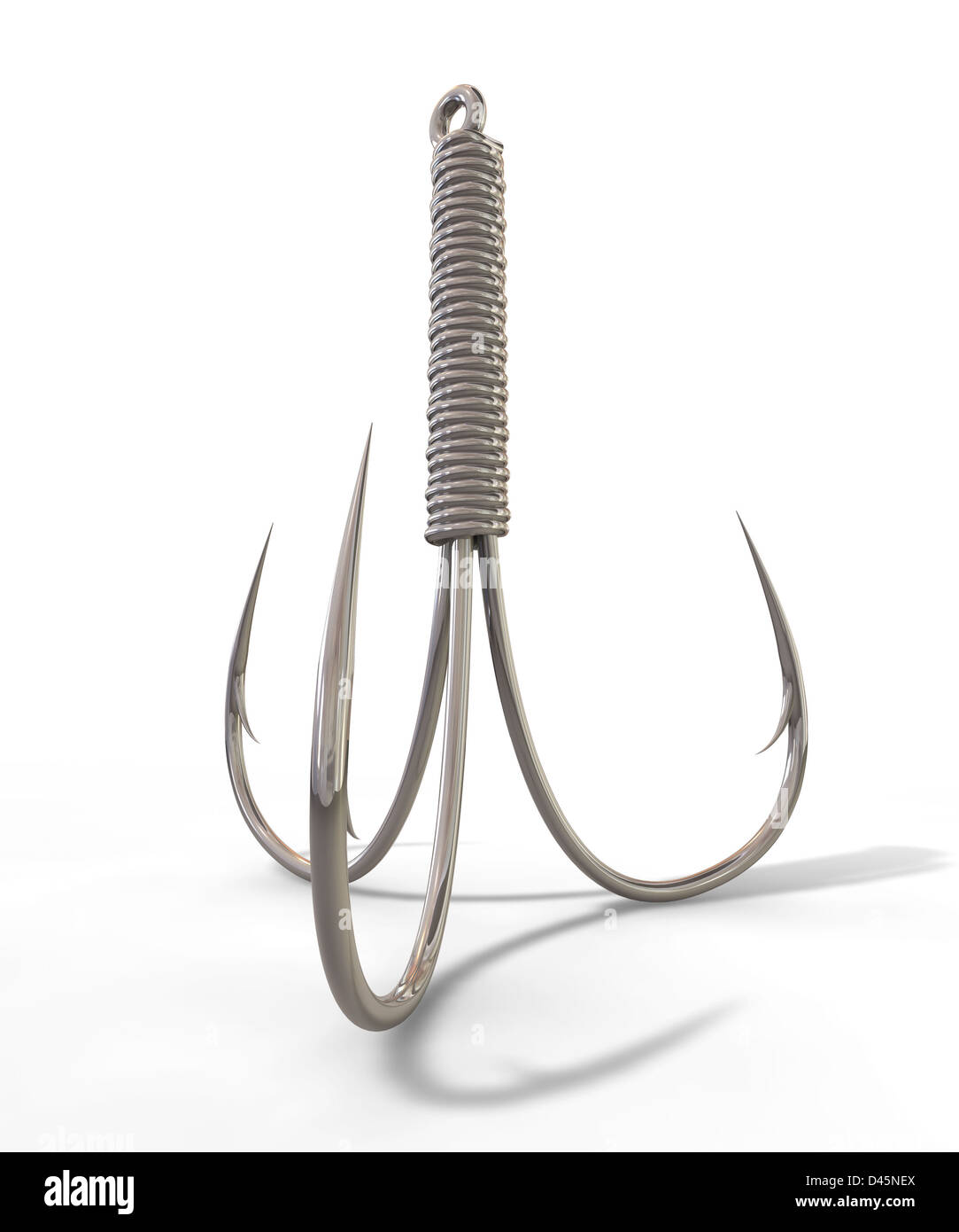 A closeup of an isolated treble fishing hook Stock Photo - Alamy