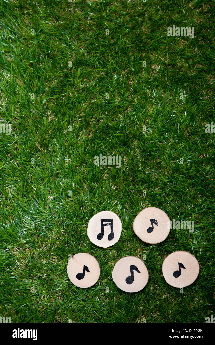 musical notes on grass Stock Photo - Alamy