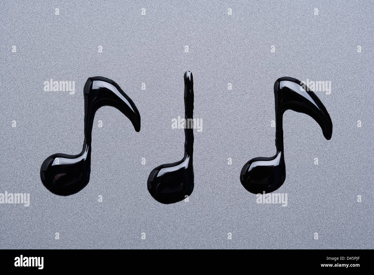 musical notes drawn with black ink Stock Photo - Alamy
