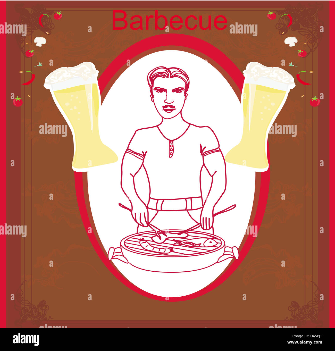 Barbecue doodles hi-res stock photography and images - Alamy