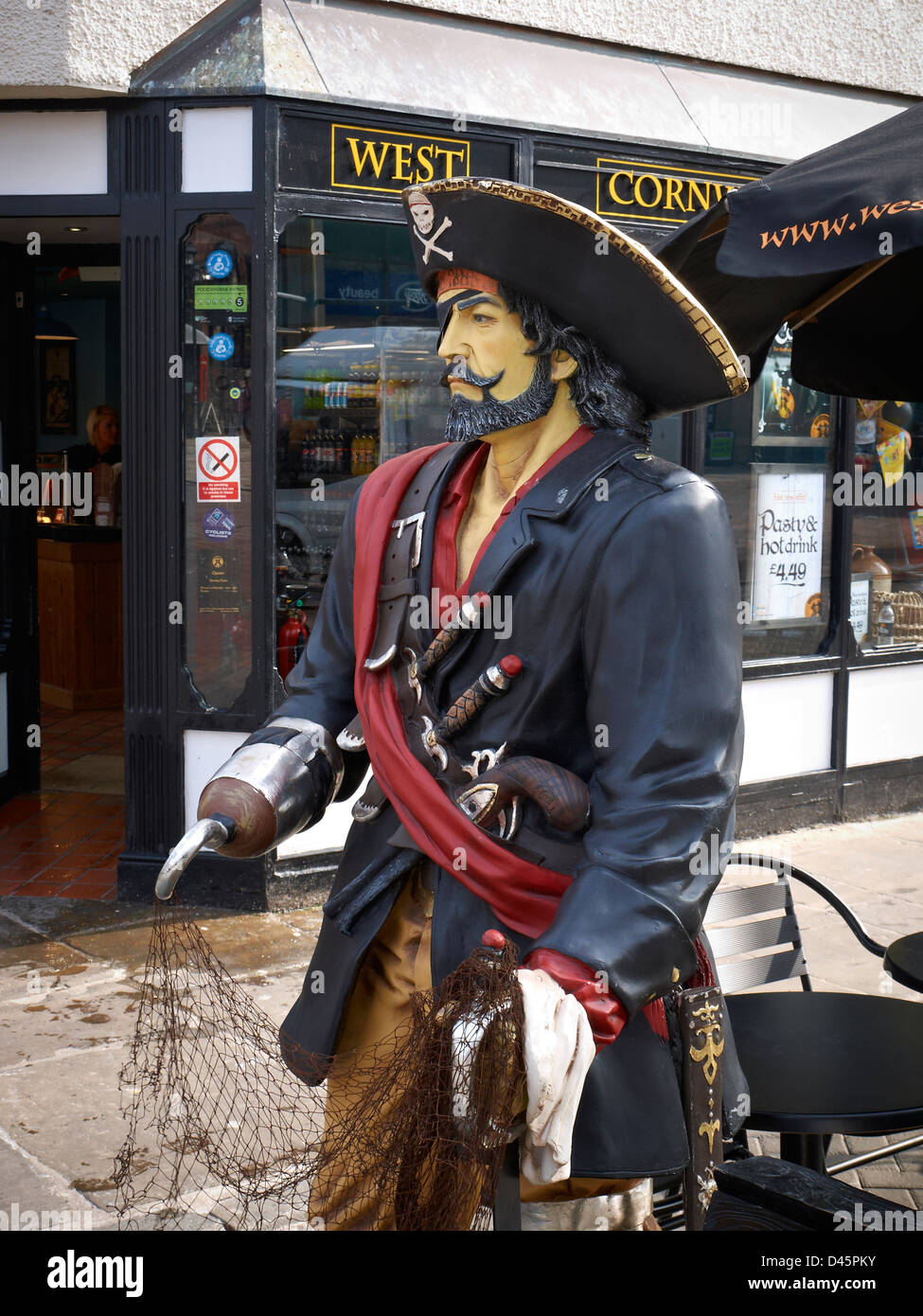 Pirate outside shop in Chester Cheshire UK Stock Photo - Alamy