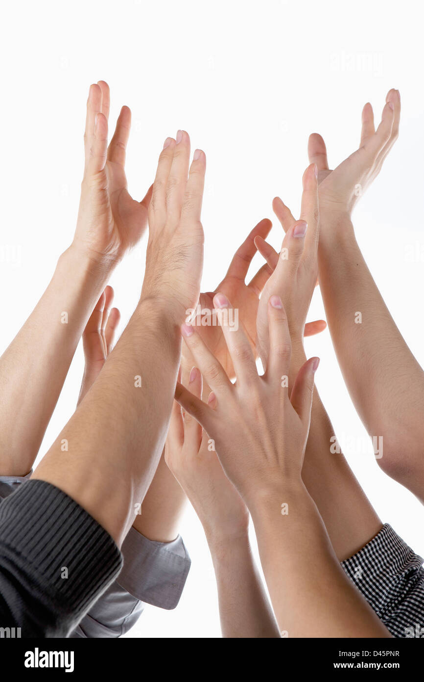 businessmen's hands up in the air trying to reach something Stock Photo ... businessmen's hands up in the air trying to reach something Stock Photo ...