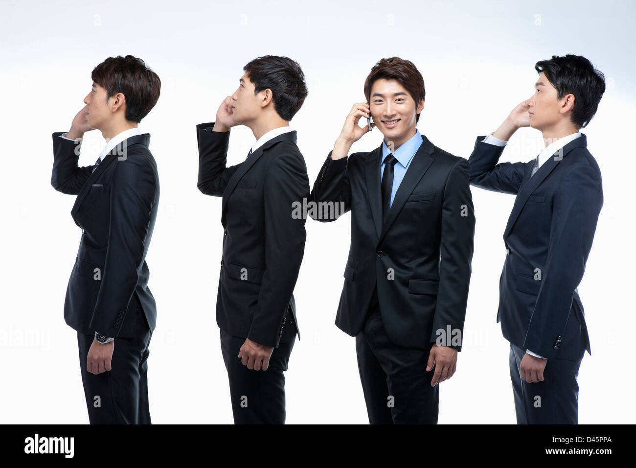 businessmen saluting in a line Stock Photo - Alamy
