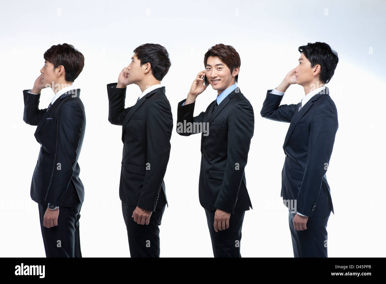 businessmen saluting in a line Stock Photo - Alamy