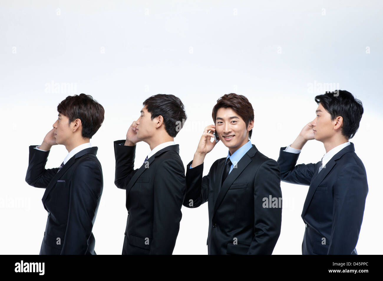 businessmen saluting in a line Stock Photo - Alamy