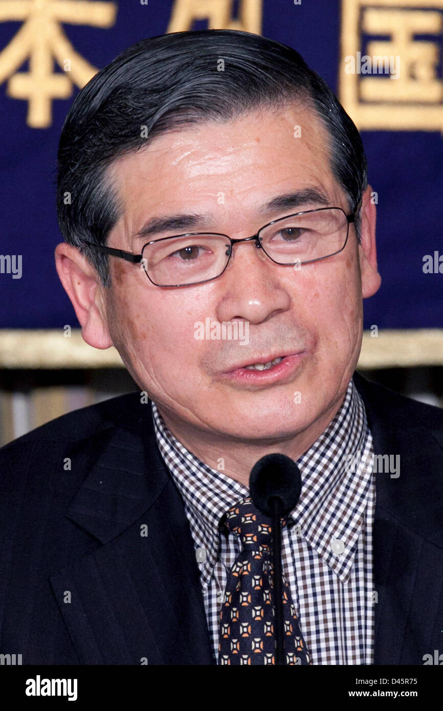 Tokyo, Japan. 6th March, 2013. Norio Kanno, Mayor of Iitate Village ...