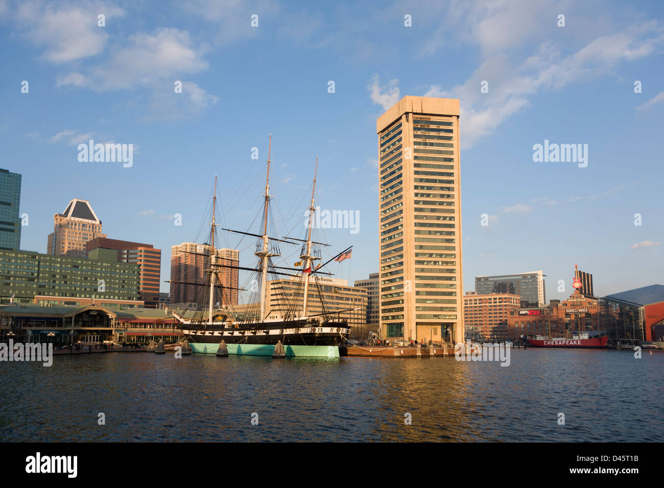 USS Constellation docked in the Inner Harbor, Baltimore, Maryland, USA ...