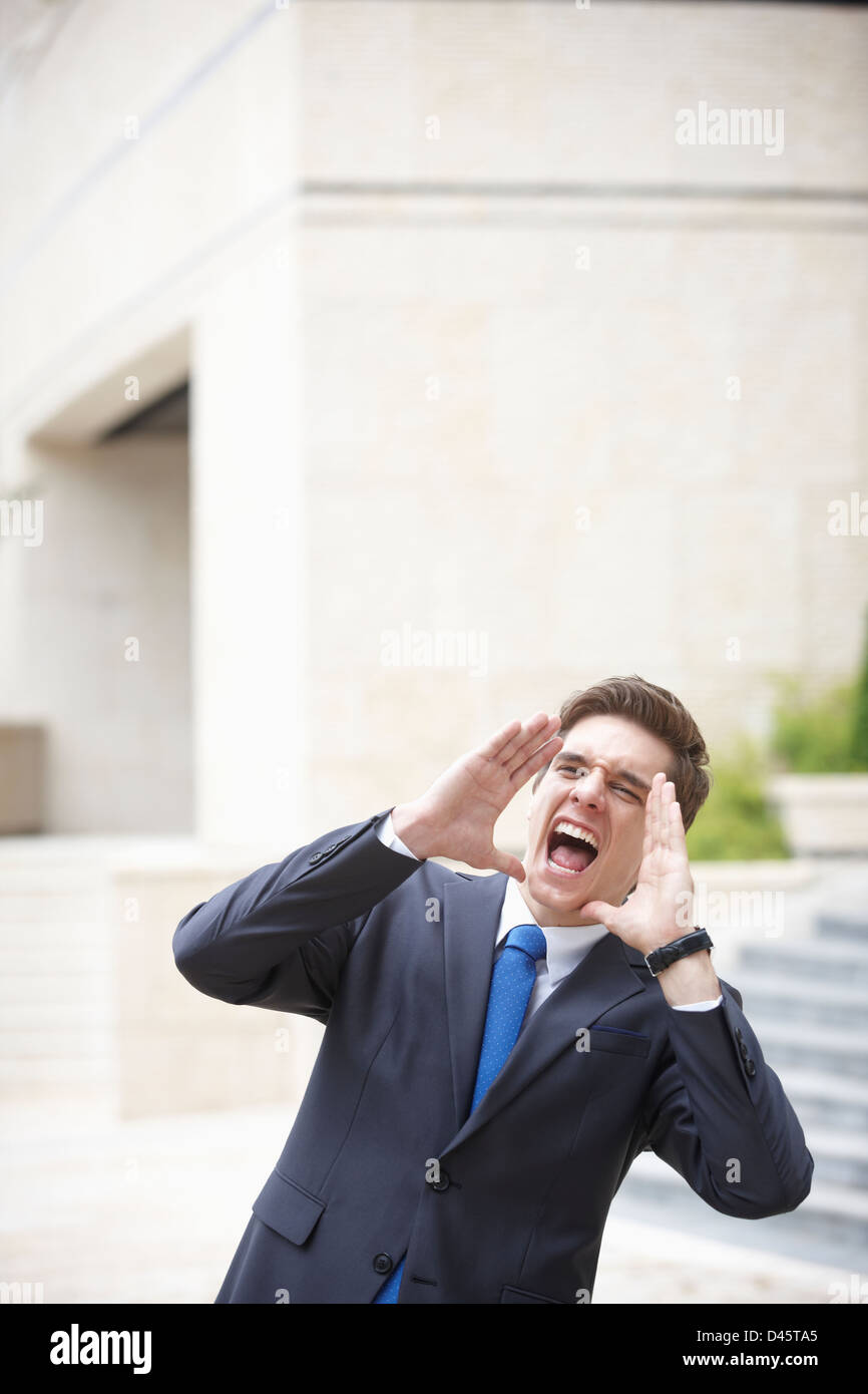 Western businessman shouting pose hi-res stock photography and images ...
