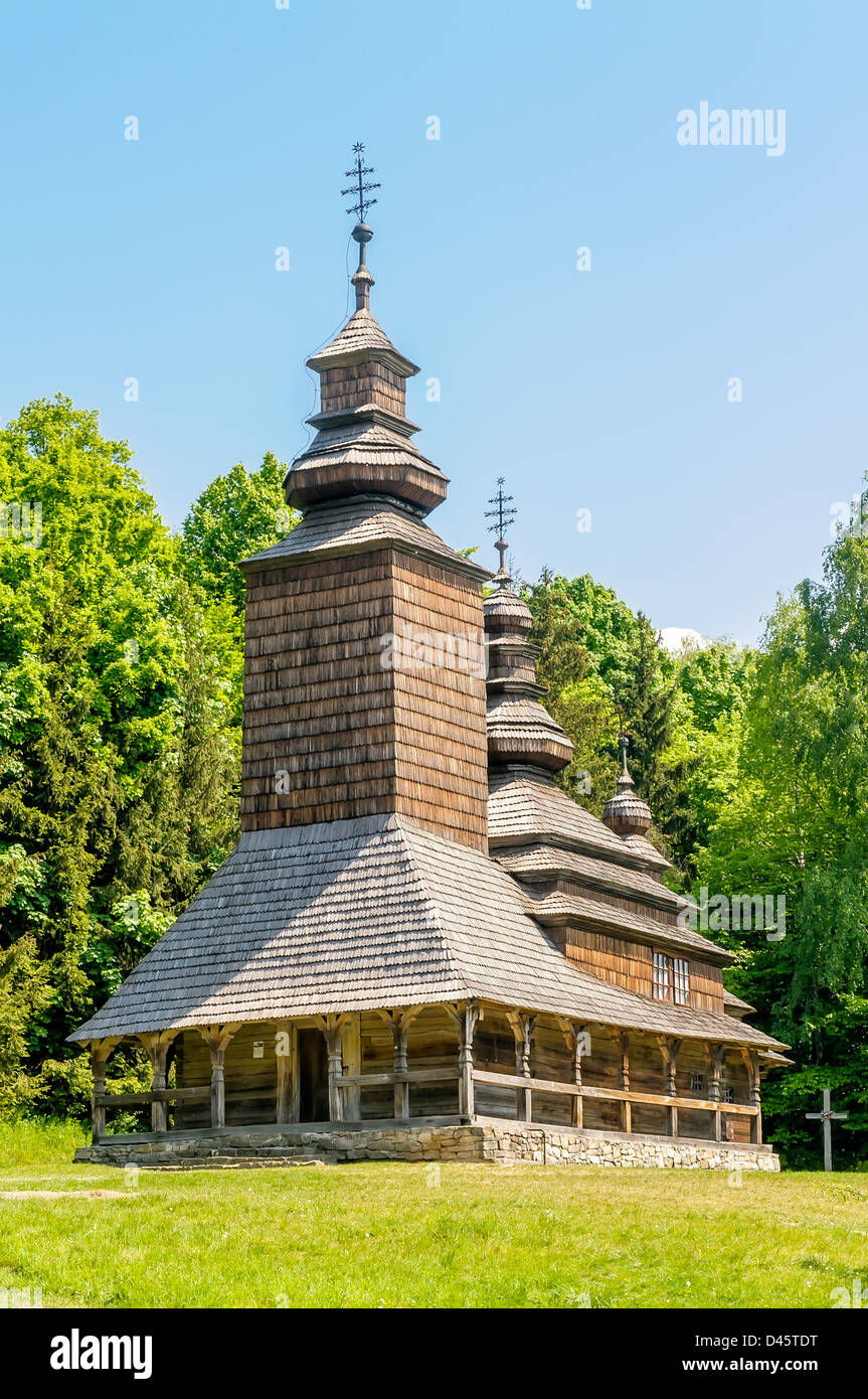 A typical ukrainian antique orthodox church in Pirogovo near Kiev Stock ...