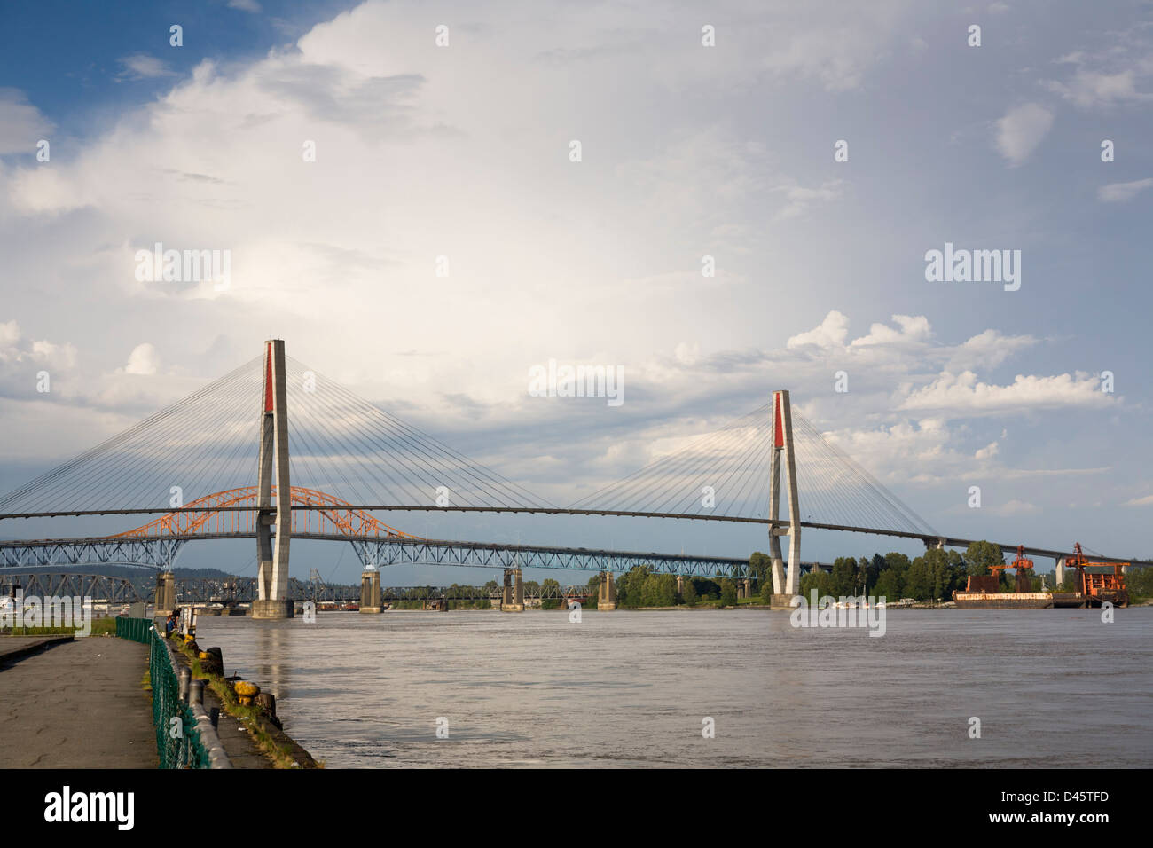 The Skybridge, Pattullo Bridge, and New Westminster Bridge span the ...
