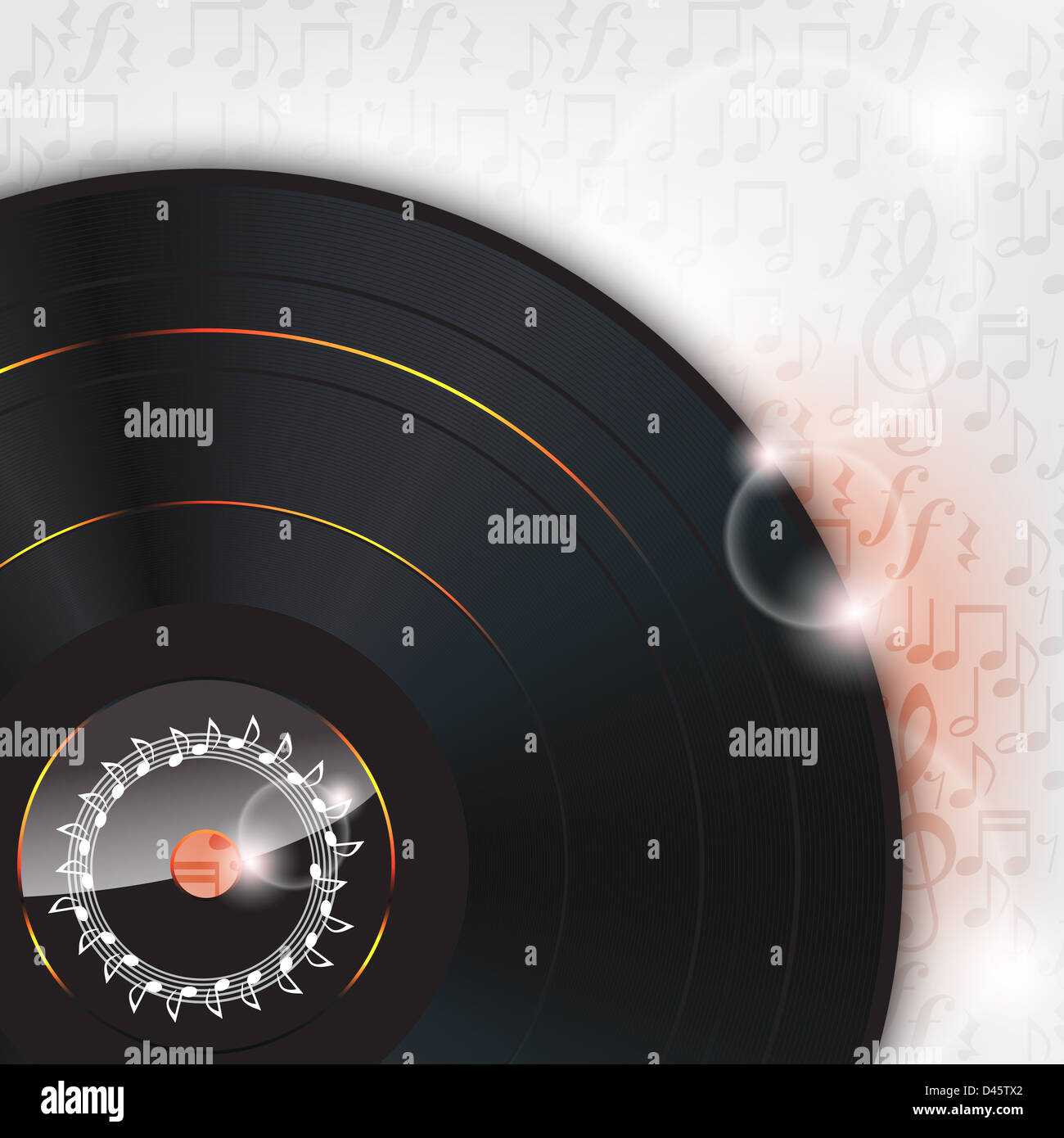 Music Wallpaper with a Glow vinyl plate on a musical background Stock ...