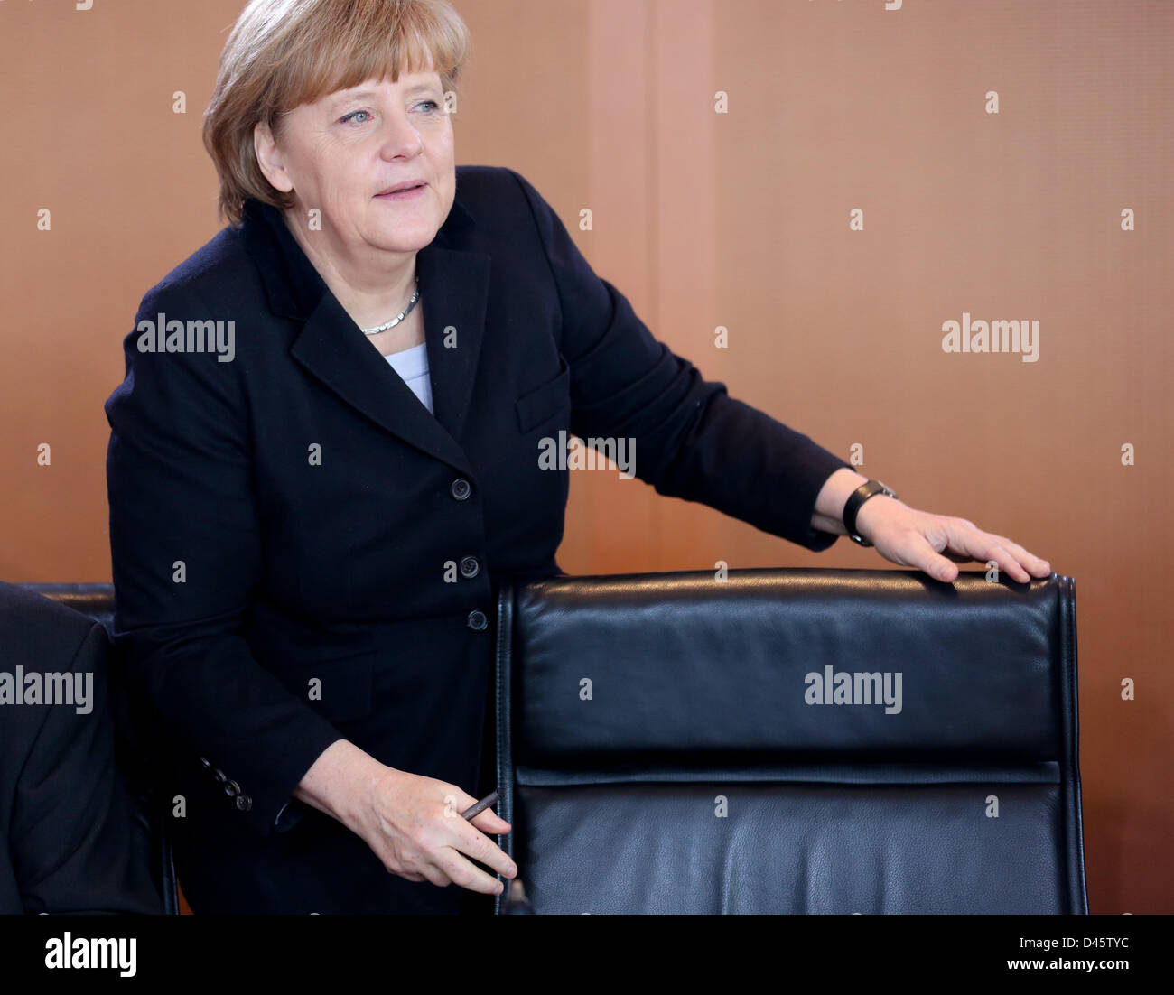 German chancellor Angela Merkel attends the cabinet meeting in Barlin ...