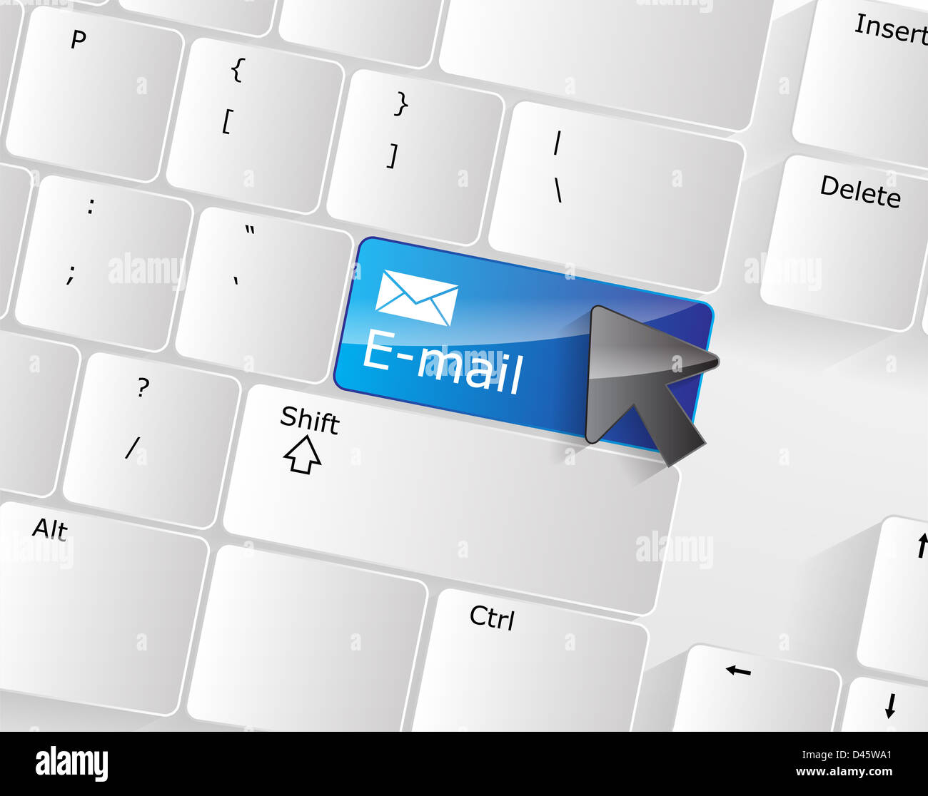 Computer keyboard - blue key E-mail, close-up with a mouse over Stock ... Computer keyboard - blue key E-mail, close-up with a mouse over Stock ...