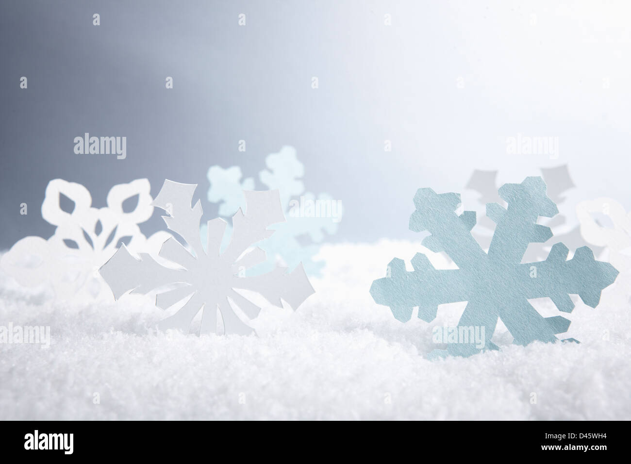 snow flakes on snow Stock Photo - Alamy