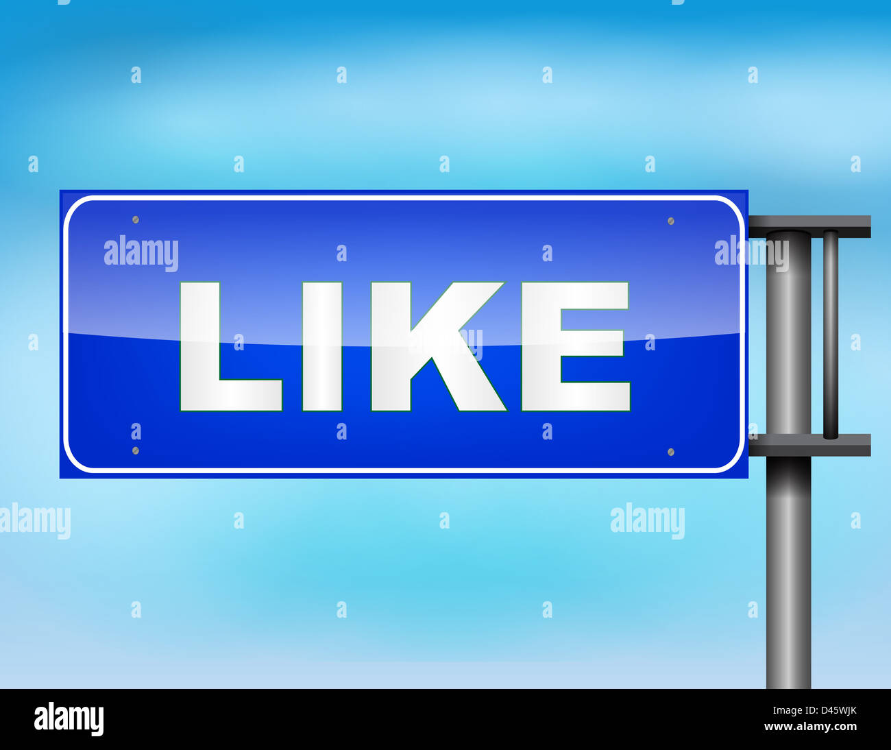 Like road sign concept on a blue sky Stock Photo - Alamy