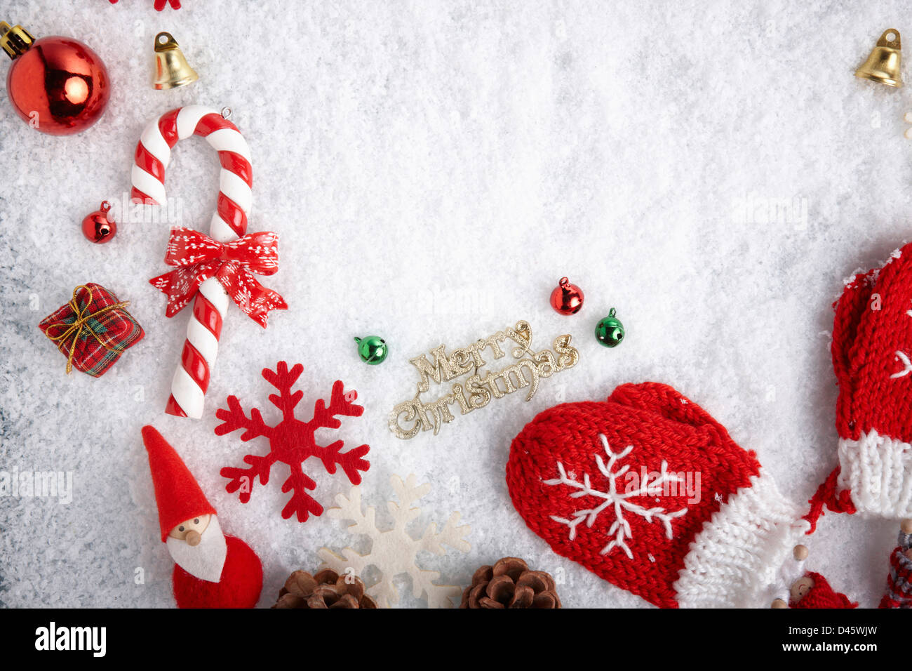 Christmas frame on snow Stock Photo - Alamy