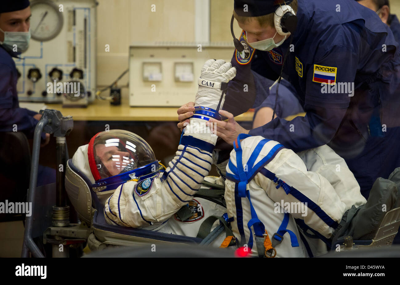 Expedition 27 launch day at Baikonur Cosmodrome. The crew, including ...