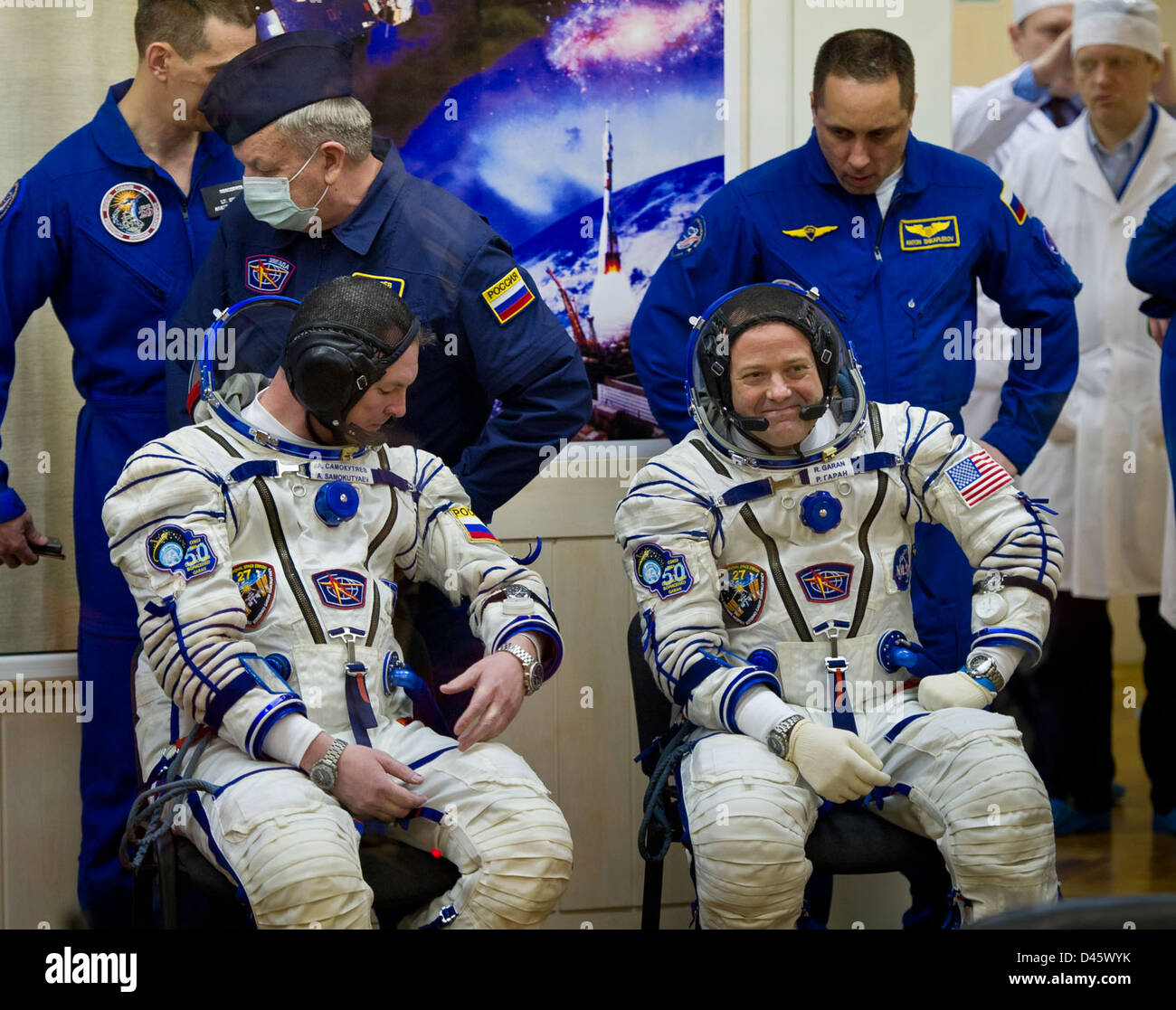 Expedition 27 astronauts prepare for launch at the Baikonur Cosmodrome ...