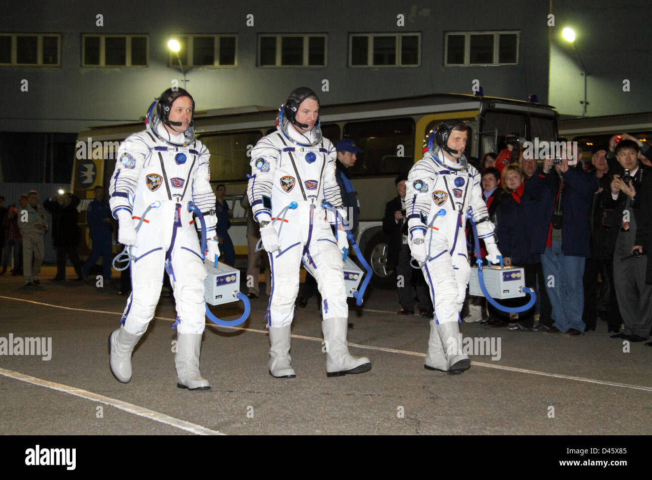 Expedition 27 crew members, including Soyuz commander Alexander ...