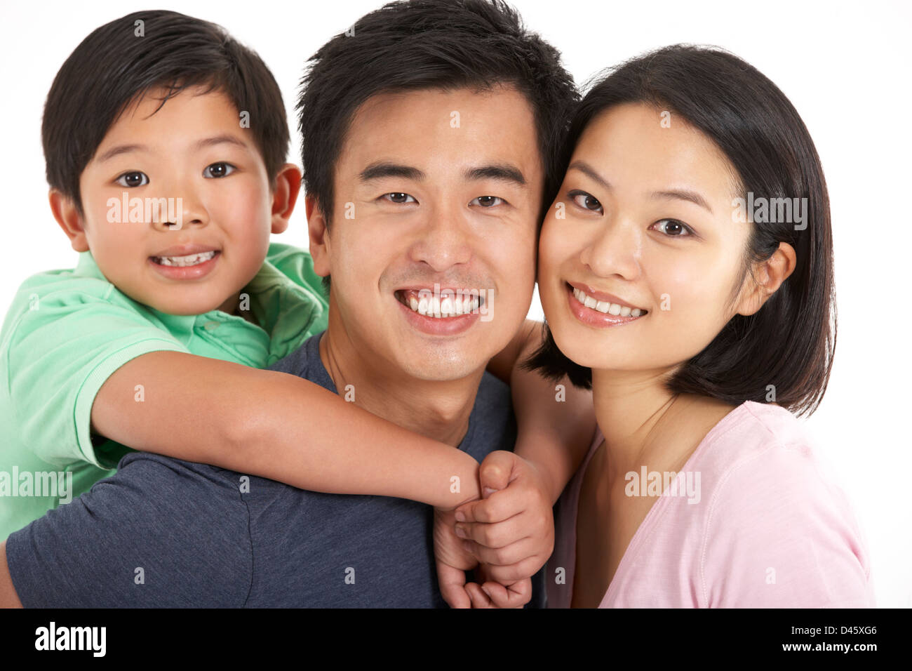 Studio Shot Of Chinese Family Stock Photo - Alamy