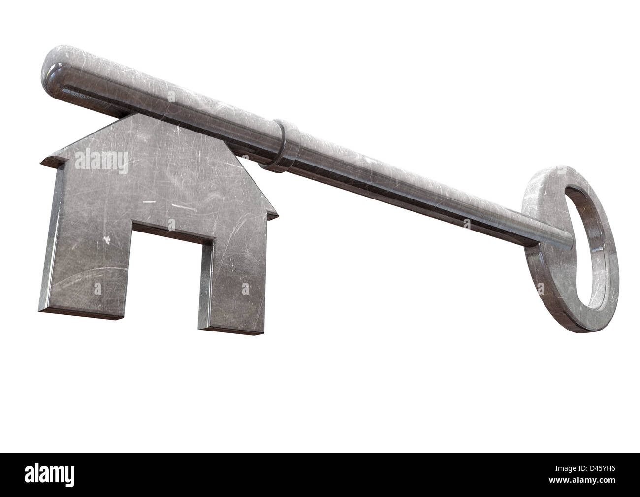 A perspective view of a concept metal key with the teeth resembling a ...