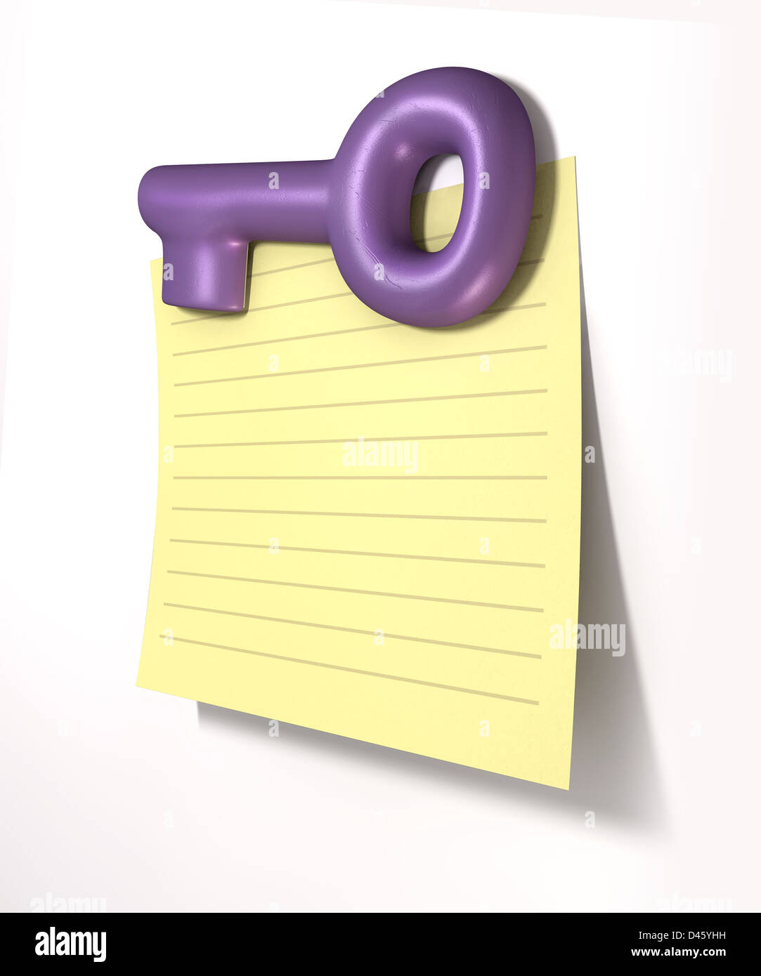 A vintage purple plastic fridge magnet in the shape of a key holding a ...