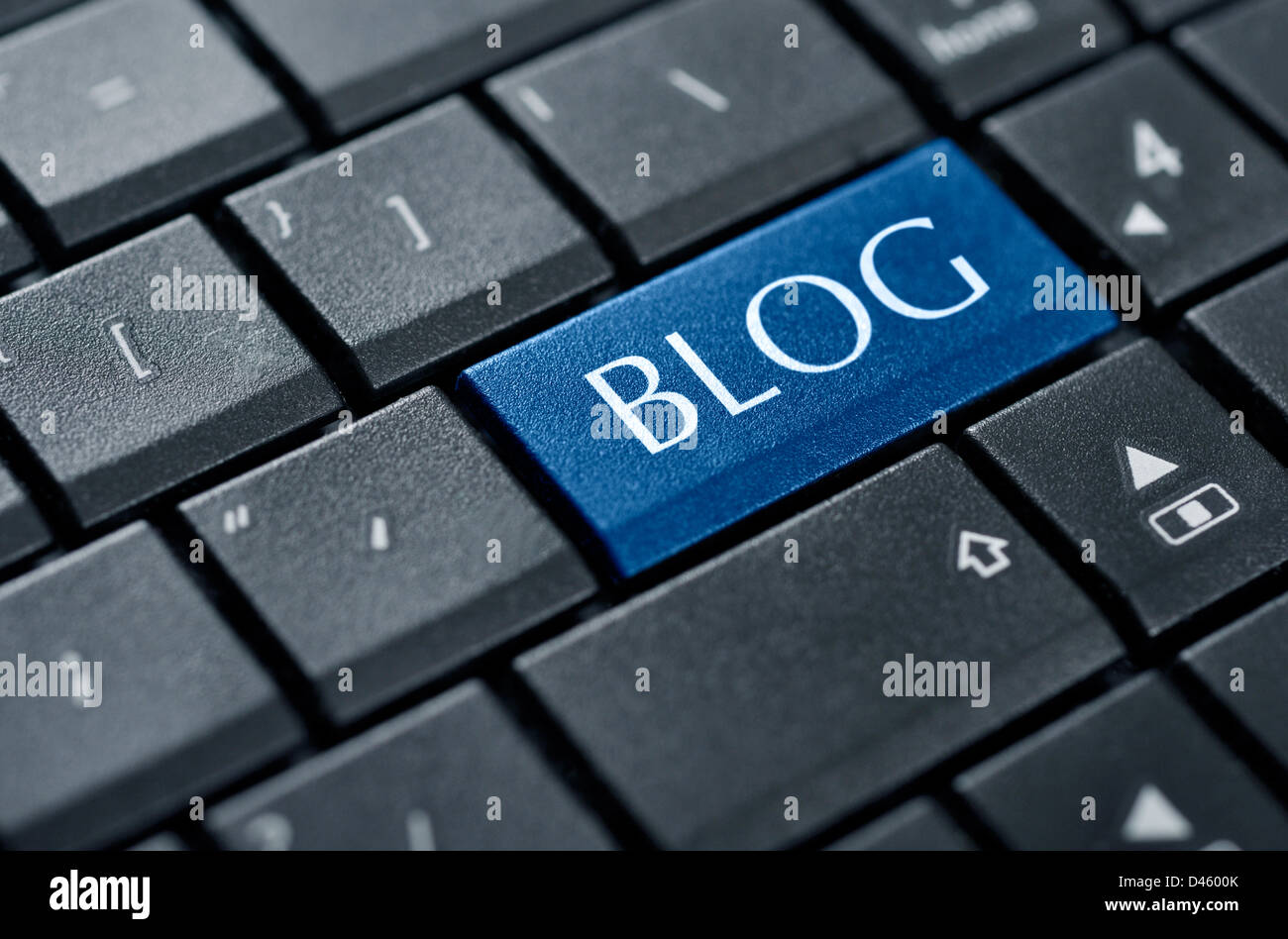 Modern keyboard with blog text on enter key Stock Photo - Alamy