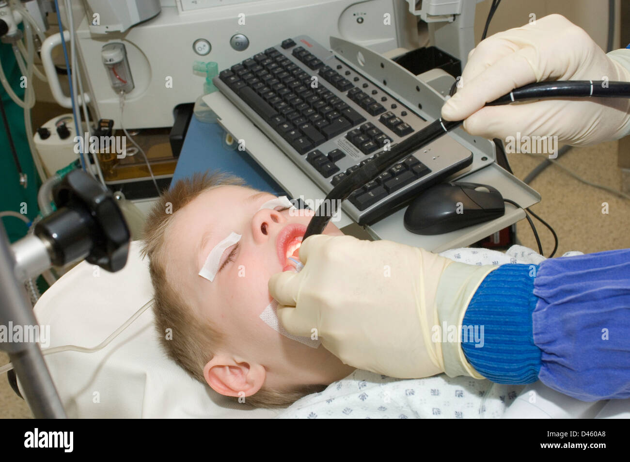 A young boy being prepared for an endoscopic procedure Stock Photo - Alamy