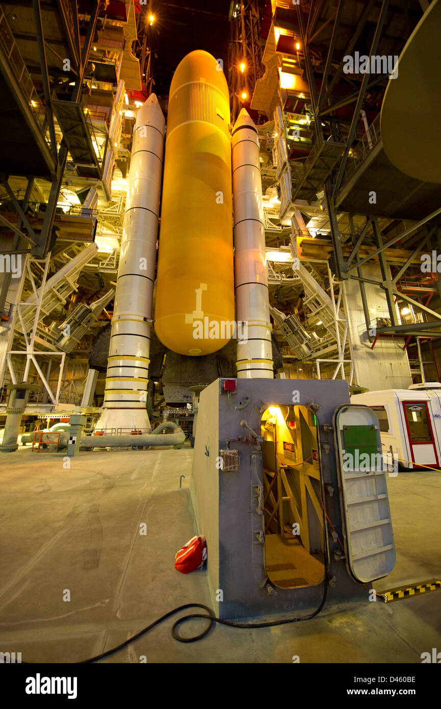 Space Shuttle Atlantis is rolled out from the Vehicle Assembly Building ...