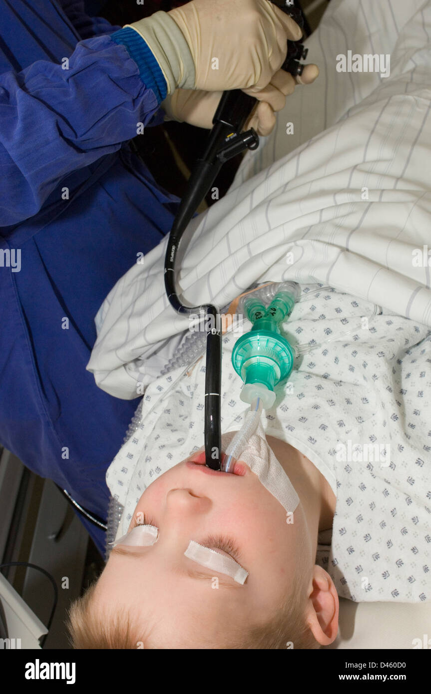 A young boy being prepared for an endoscopic procedure Stock Photo - Alamy