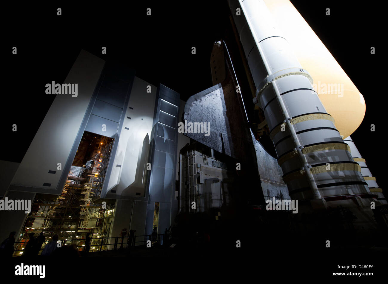 The Space Shuttle Atlantis is rolled out of the Vehicle Assembly ...