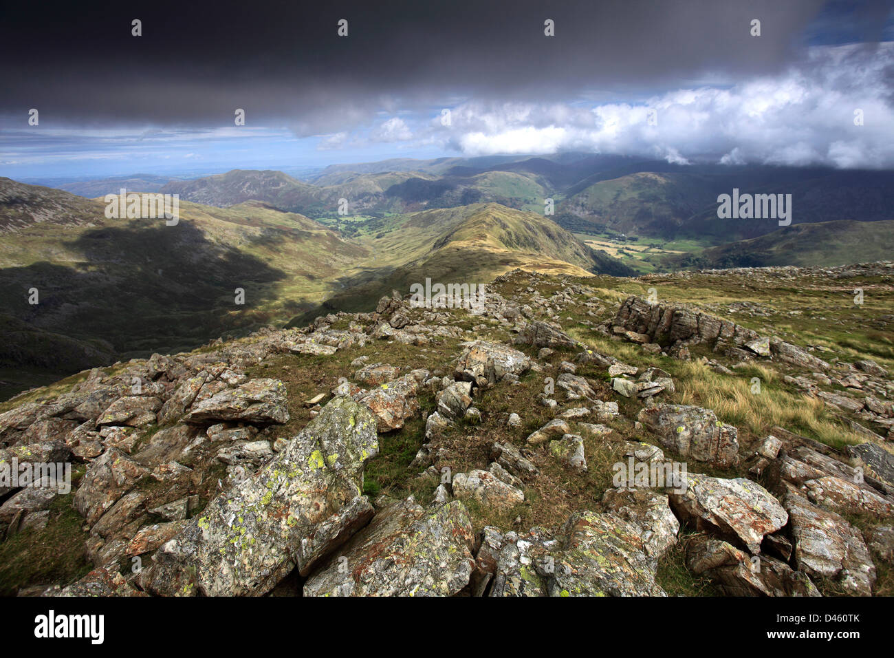 Landscape view over the Dovedale valley, from the Summit ridge of Dove ...