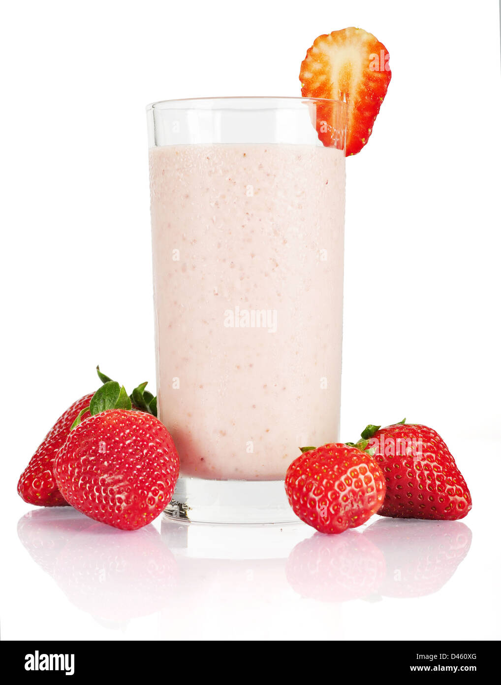 Organic Strawberry Smoothie made with fresh Ingredients isolated on ...